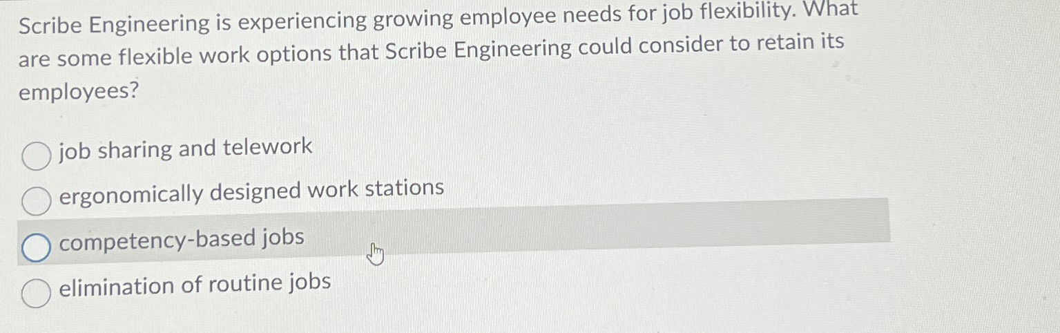 Solved Scribe Engineering is experiencing growing employee | Chegg.com