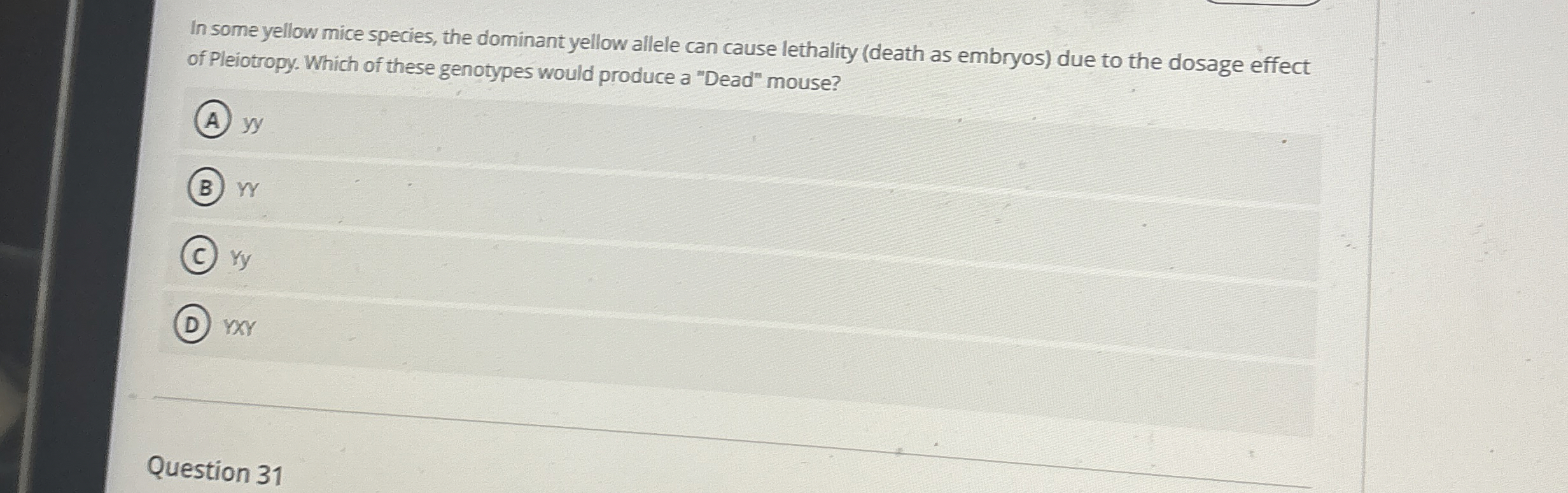 Solved In some yellow mice species, the dominant yellow | Chegg.com