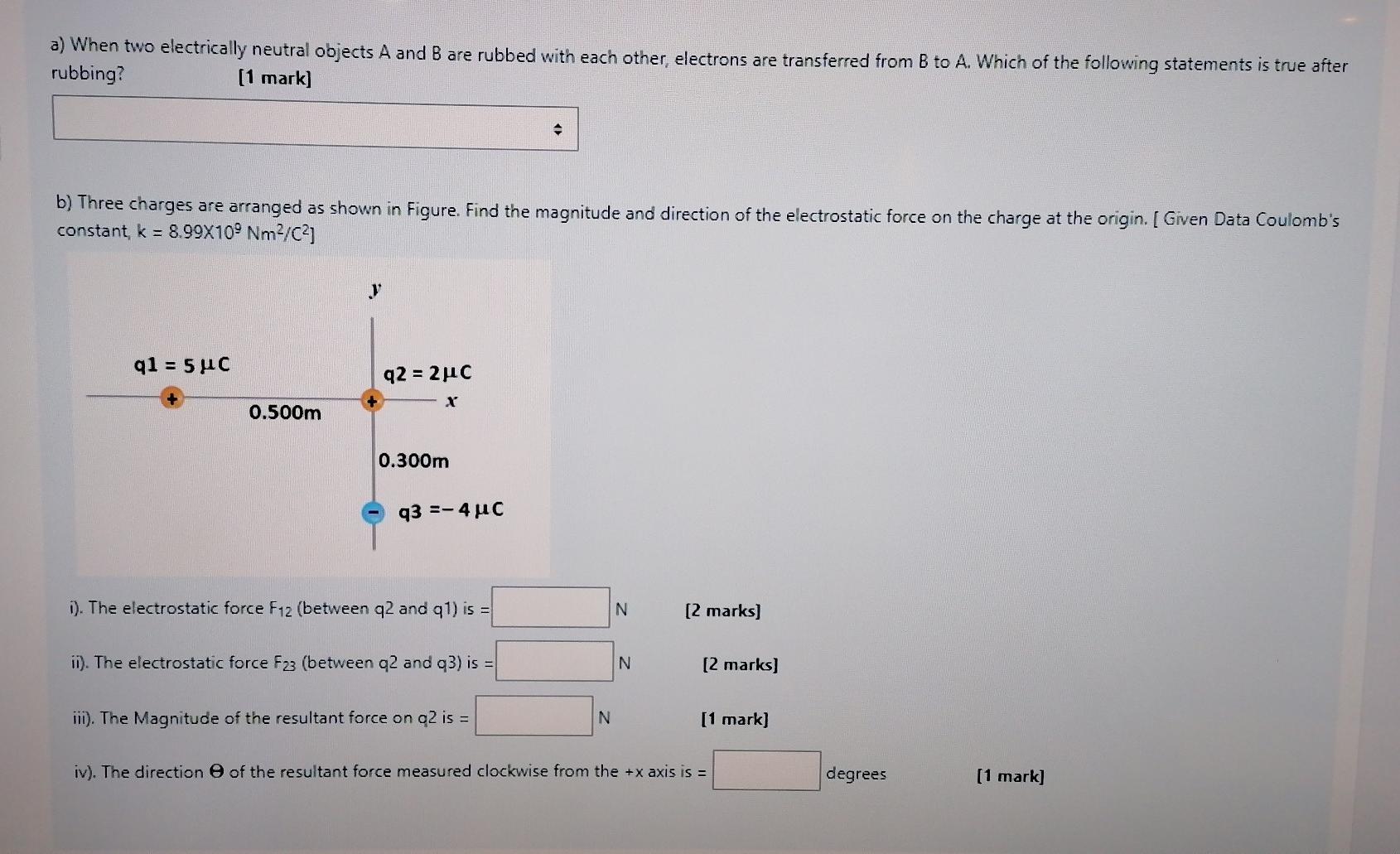 Solved a) When two electrically neutral objects A and B are | Chegg.com