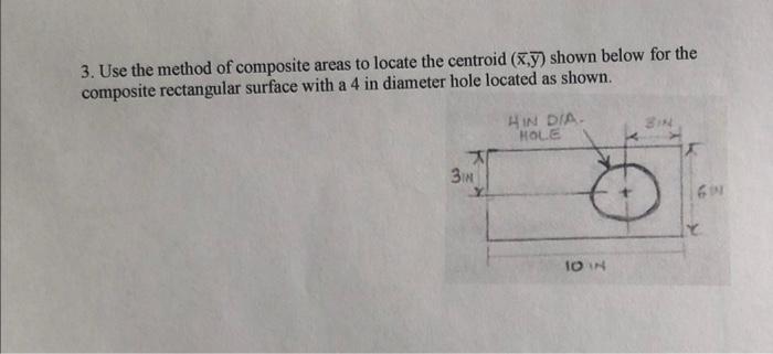 Solved 3. Use the method of composite areas to locate the | Chegg.com