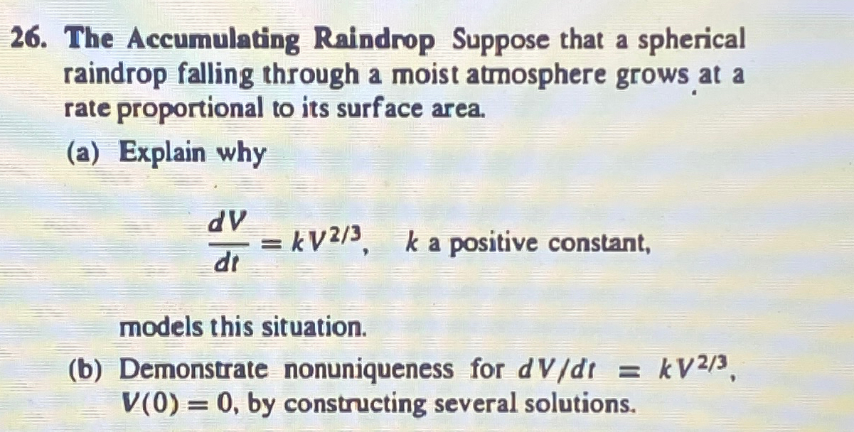 The Accumulating Raindrop Suppose that a spherical | Chegg.com