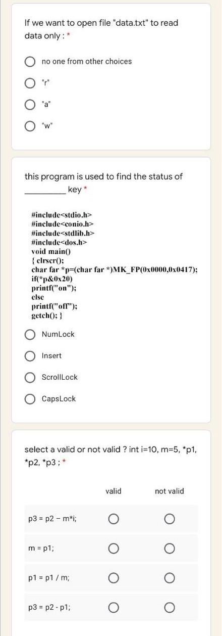 Solved If we want to open file "data.txt" to read data only: | Chegg.com