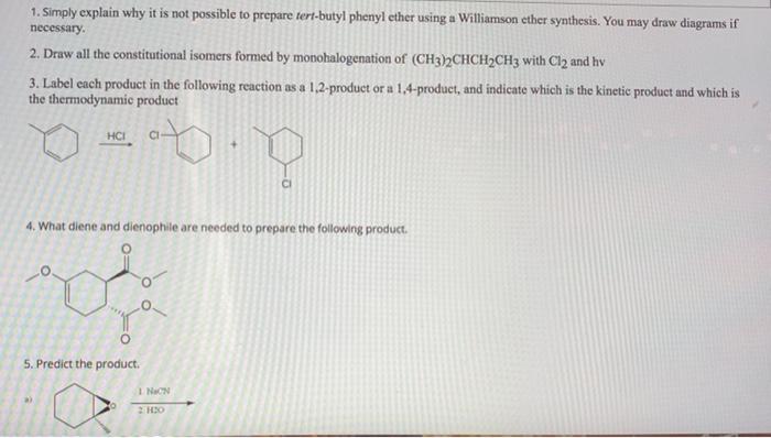 Solved 1. Simply explain why it is not possible to prepare | Chegg.com