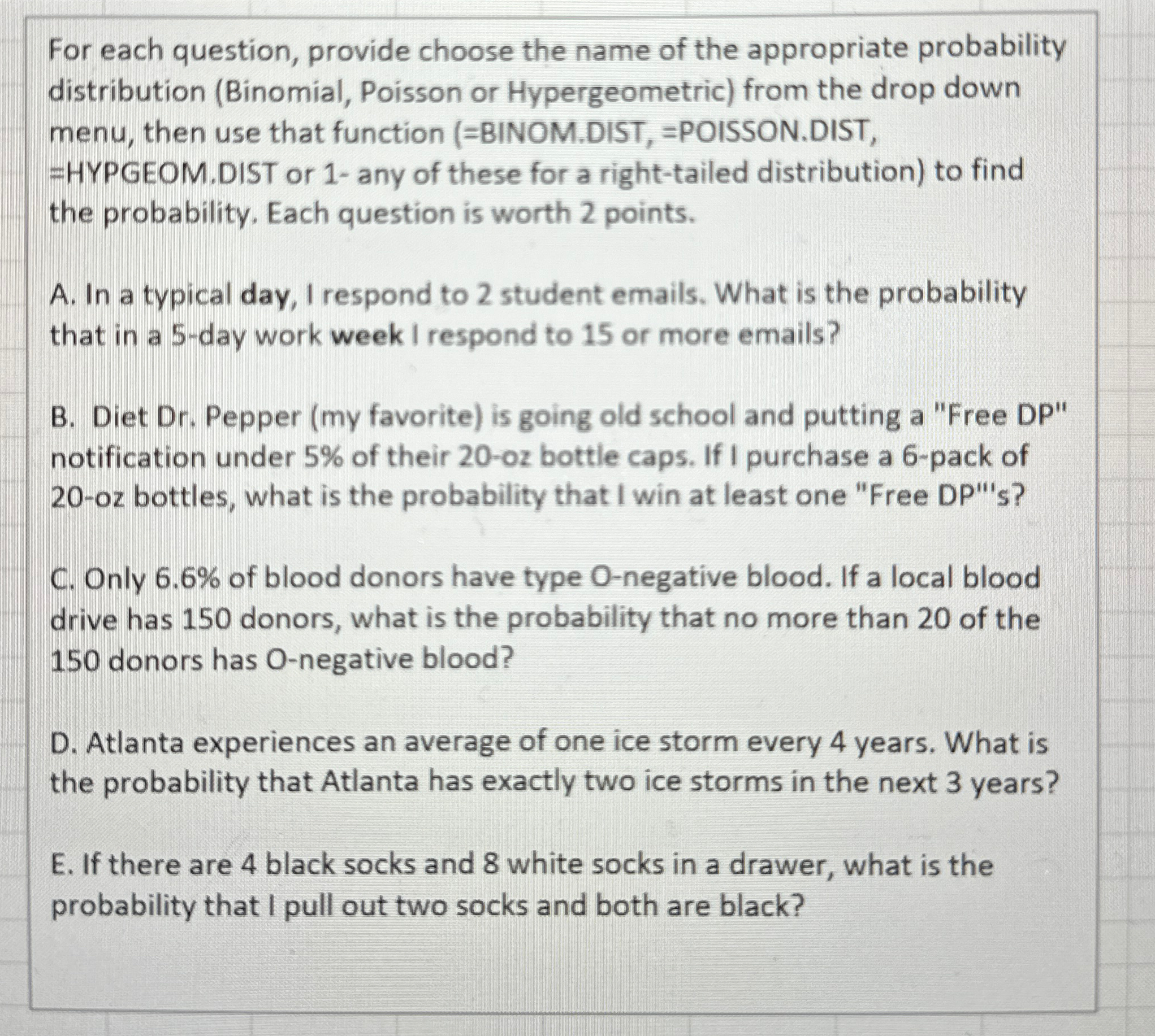 Solved For each question, provide choose the name of the | Chegg.com