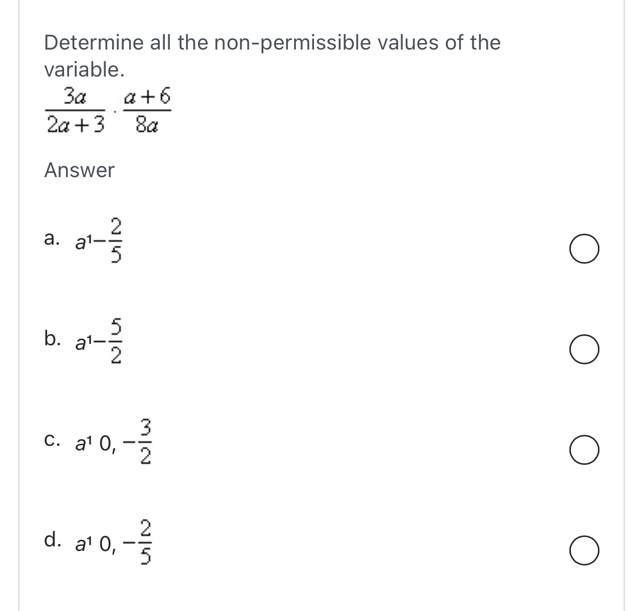 Solved Determine all the non-permissible values of the | Chegg.com