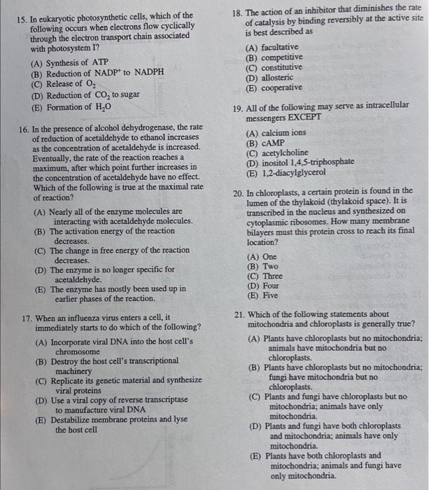 Solved 1. Which of the following pairs of molecules would | Chegg.com