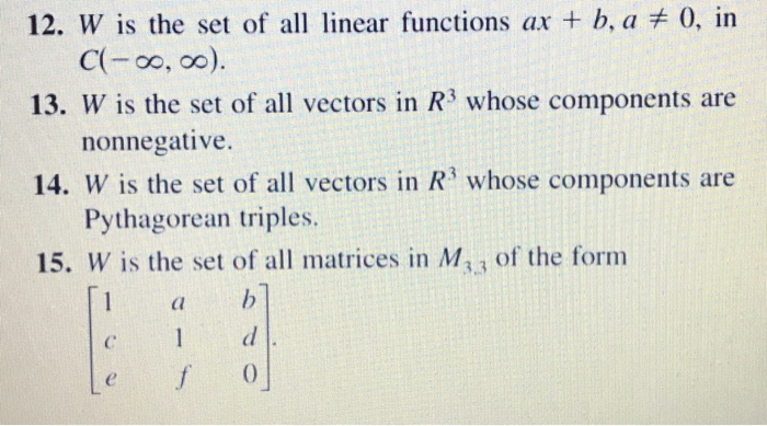 Solved Subsets That Are Not Subspaces In Exercises 7 20 W 4274