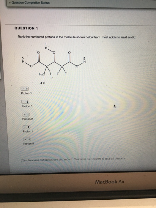 Solved Question Completion Status: QUESTION 1 Rank the | Chegg.com