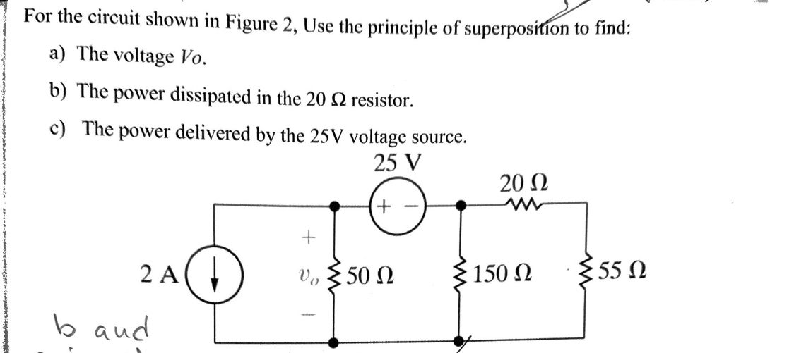 Solved For the circuit shown in Figure 2, ﻿Use the principle | Chegg.com