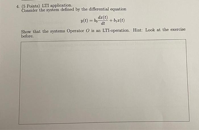 Solved 2 LTI 3. (8 Points) LTI and its properties. (a) What | Chegg.com
