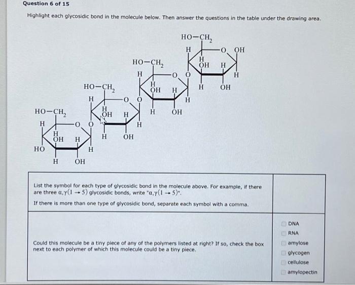 Solved Highlight each glycosidic bond in the molecule below. | Chegg.com Solved Highlight each glycosidic bond in the molecule below. | Chegg.com