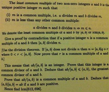 Solved The least common multiple of two non-zero integers a | Chegg.com