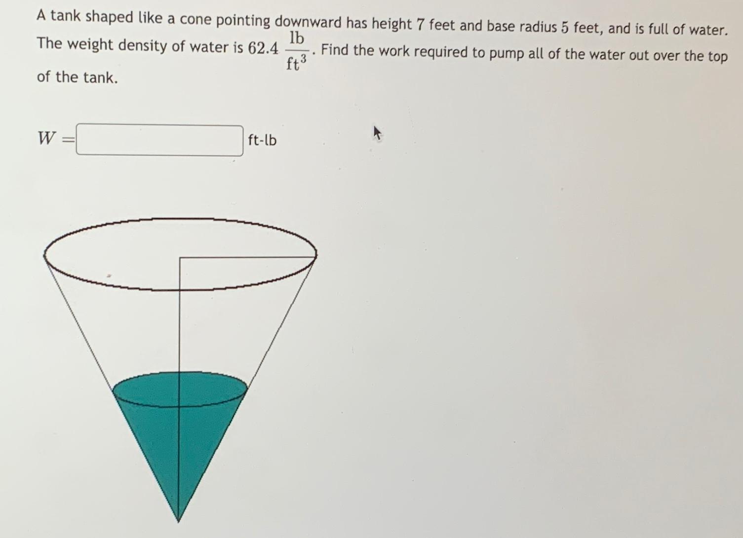 Solved A tank shaped like a cone pointing downward has | Chegg.com