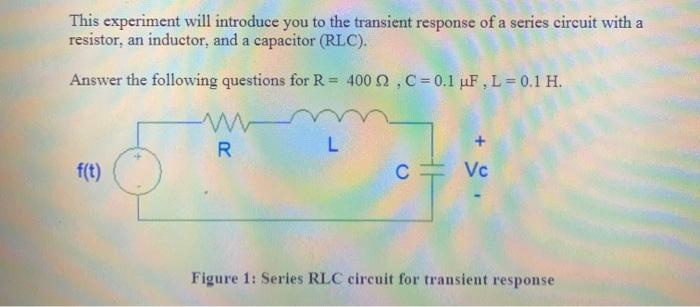 Solved This experiment will introduce you to the transient | Chegg.com
