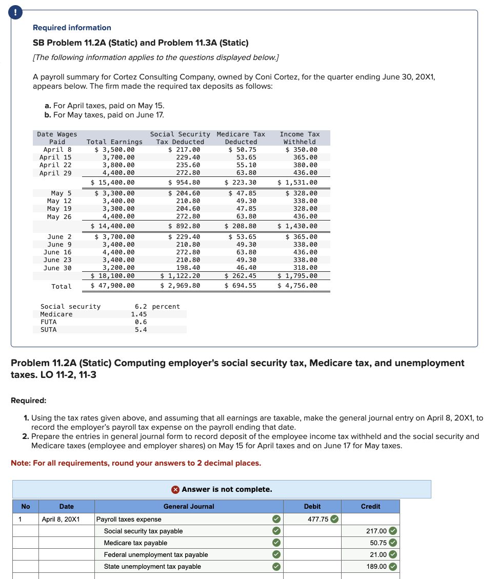 Solved Required informationSB Problem 11.2A (Static) ﻿and | Chegg.com