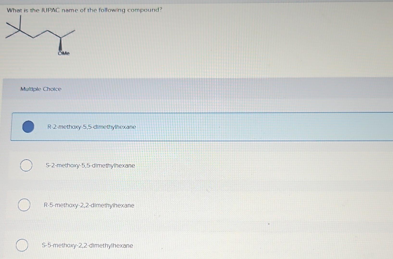 Solved What is the IUPAC name of the following compound? | Chegg.com