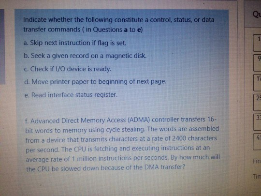 Solved Indicate whether the following constitute a control, | Chegg.com