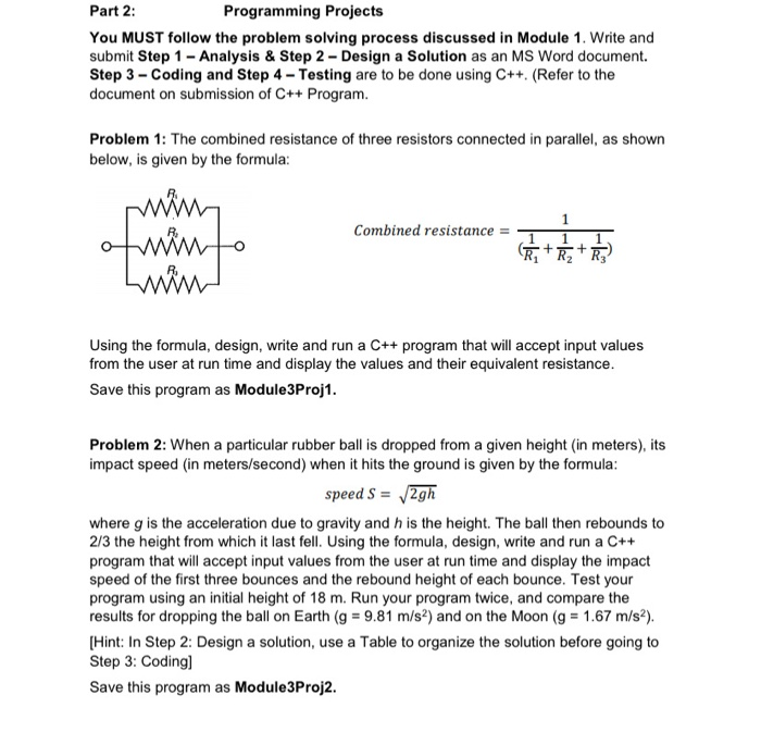 Solved Part 2: Programming Projects You MUST follow the | Chegg.com