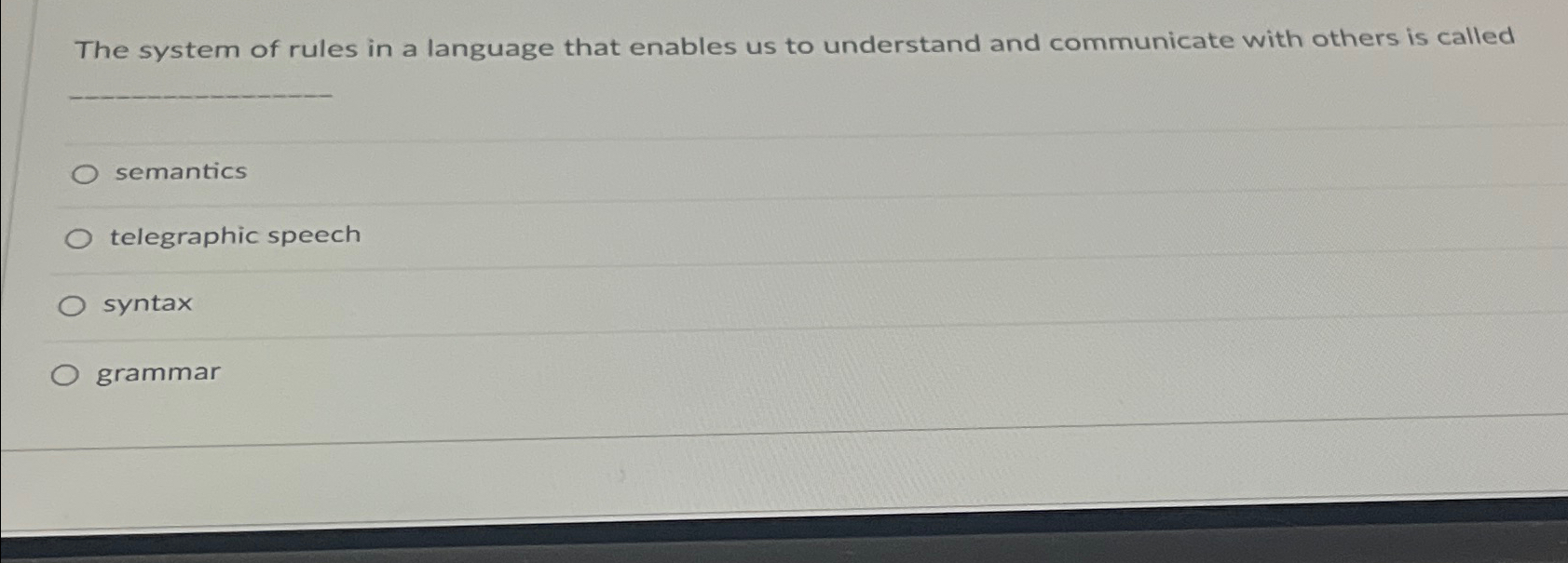 Solved The system of rules in a language that enables us to | Chegg.com