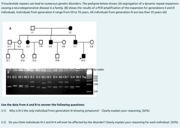 Solved Trinucleotide repeats can lead to numerous genetic | Chegg.com