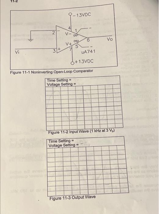 Solved Noninverting Open Loop Comparator 1 Construct The 