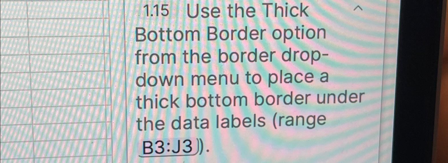 Solved 1.15 ﻿Use the Thick Bottom Border option from the | Chegg.com