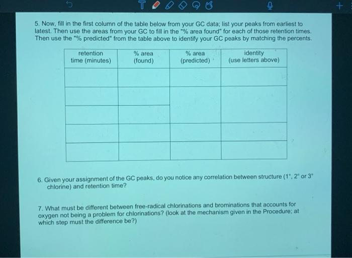 5. Now, fill in the first column of the table below | Chegg.com