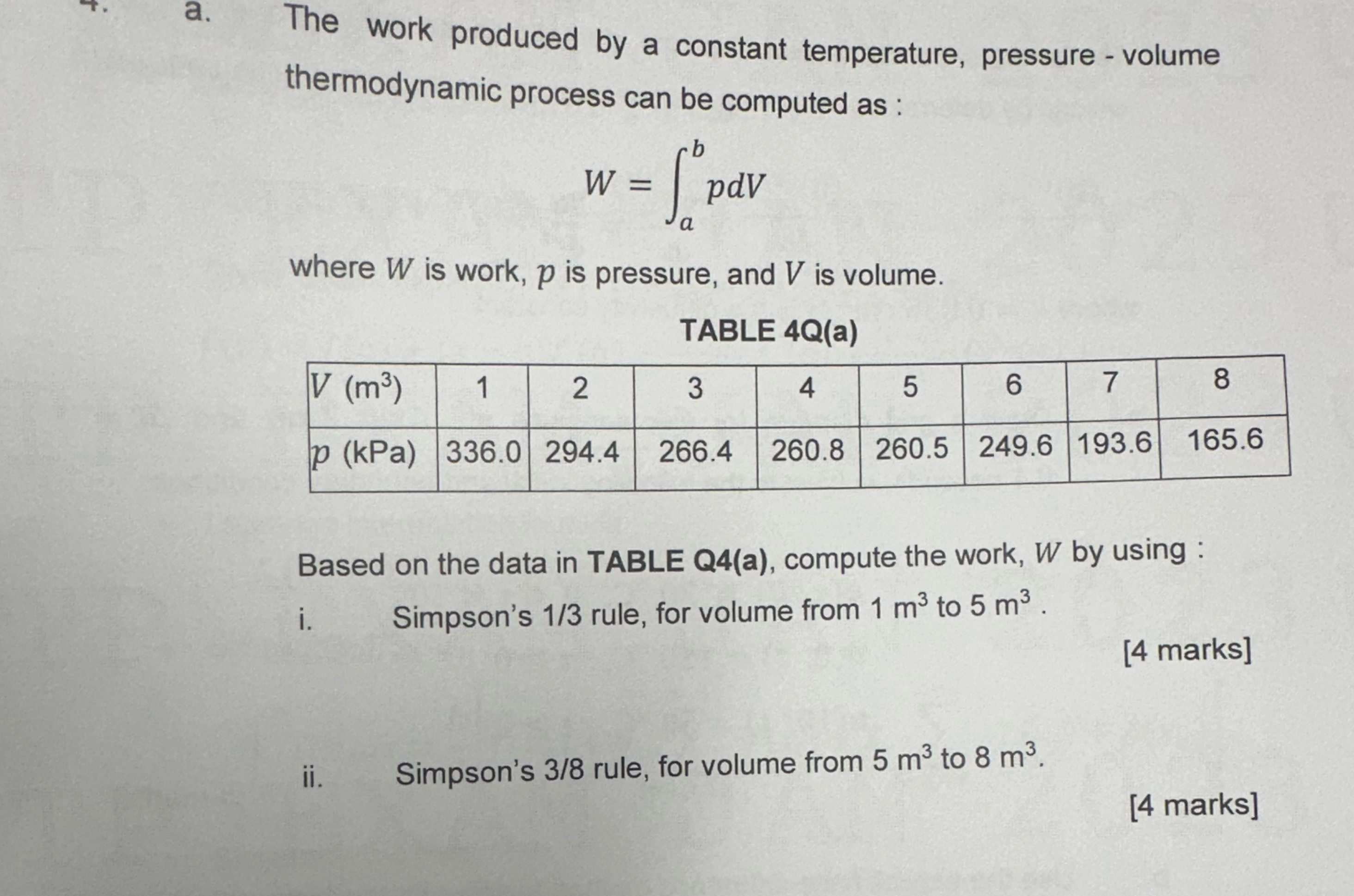 Solved a. ﻿The work produced by a constant temperature, | Chegg.com