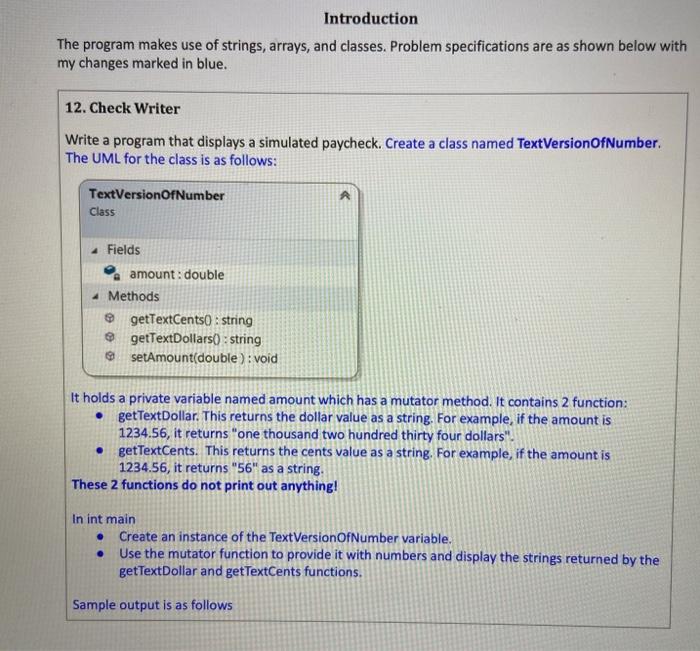 Solved Introduction The program makes use of strings, | Chegg.com