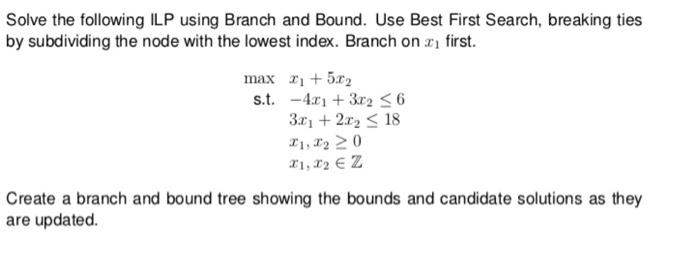 Solved Solve the following ILP using Branch and Bound. Use | Chegg.com Solved Solve the following ILP using Branch and Bound. Use | Chegg.com