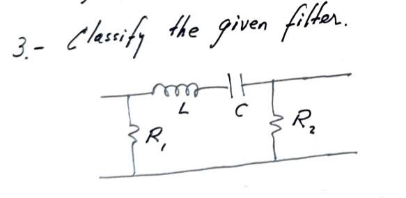 Solved 3.- Classify the given filter. | Chegg.com