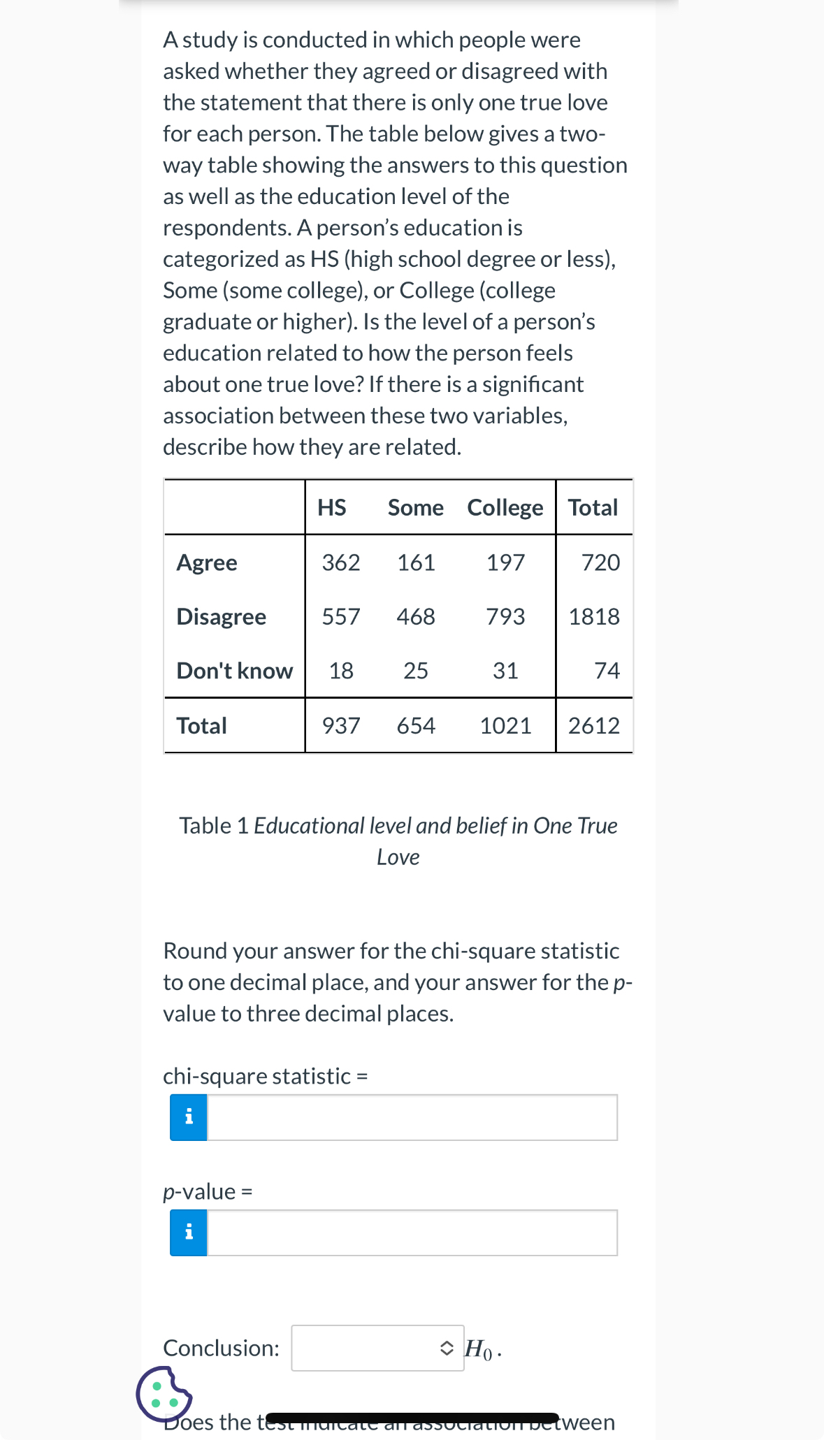 Solved A study is conducted in which people were asked | Chegg.com