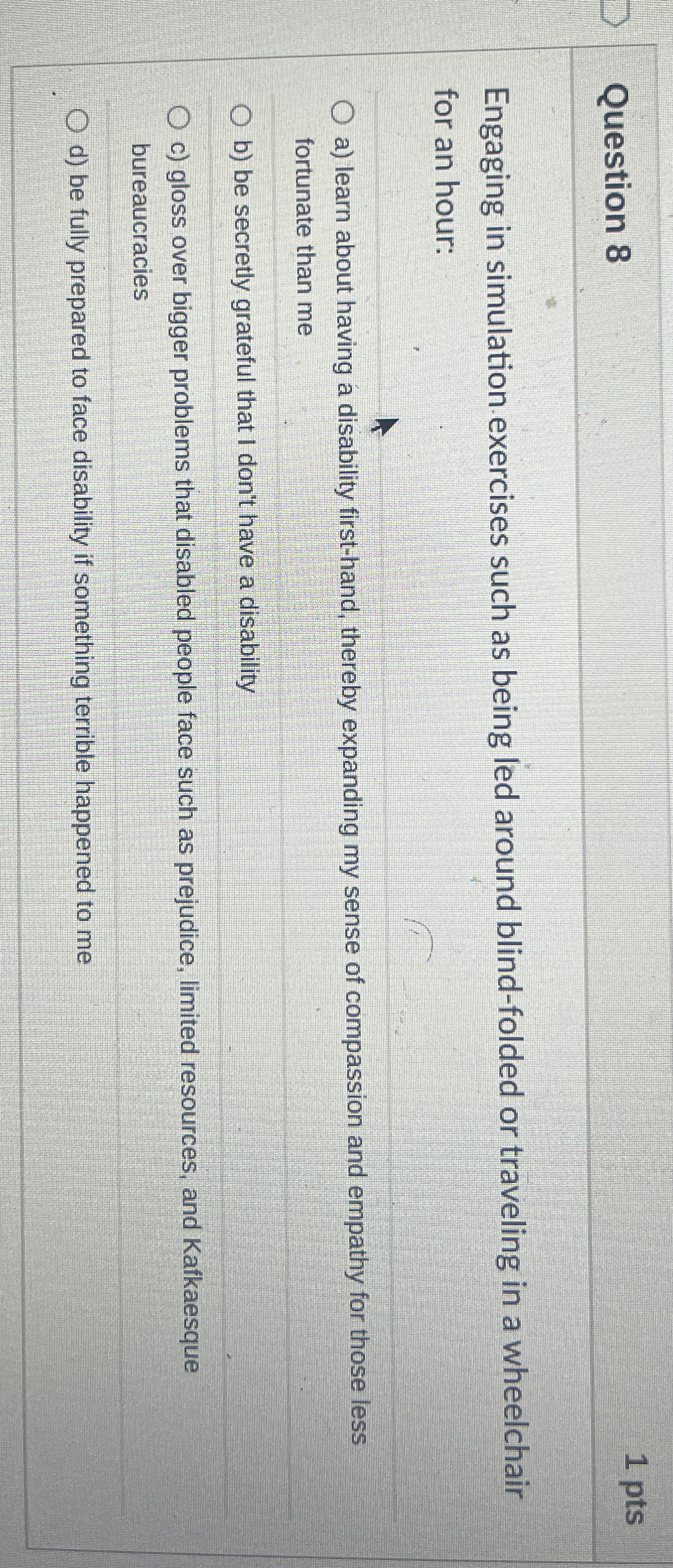 Solved Question 81 ﻿ptsEngaging in simulation exercises such | Chegg.com