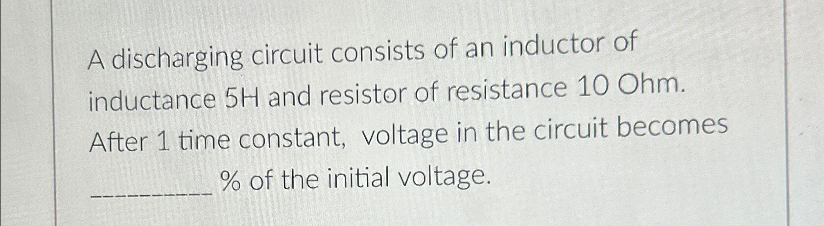 Solved A discharging circuit consists of an inductor of | Chegg.com