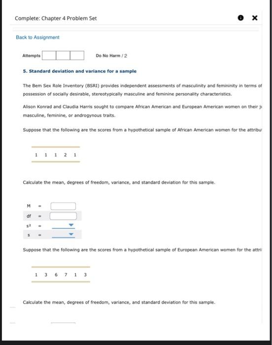 Solved 5 Standard Deviation And Variance For A Sample The 3301