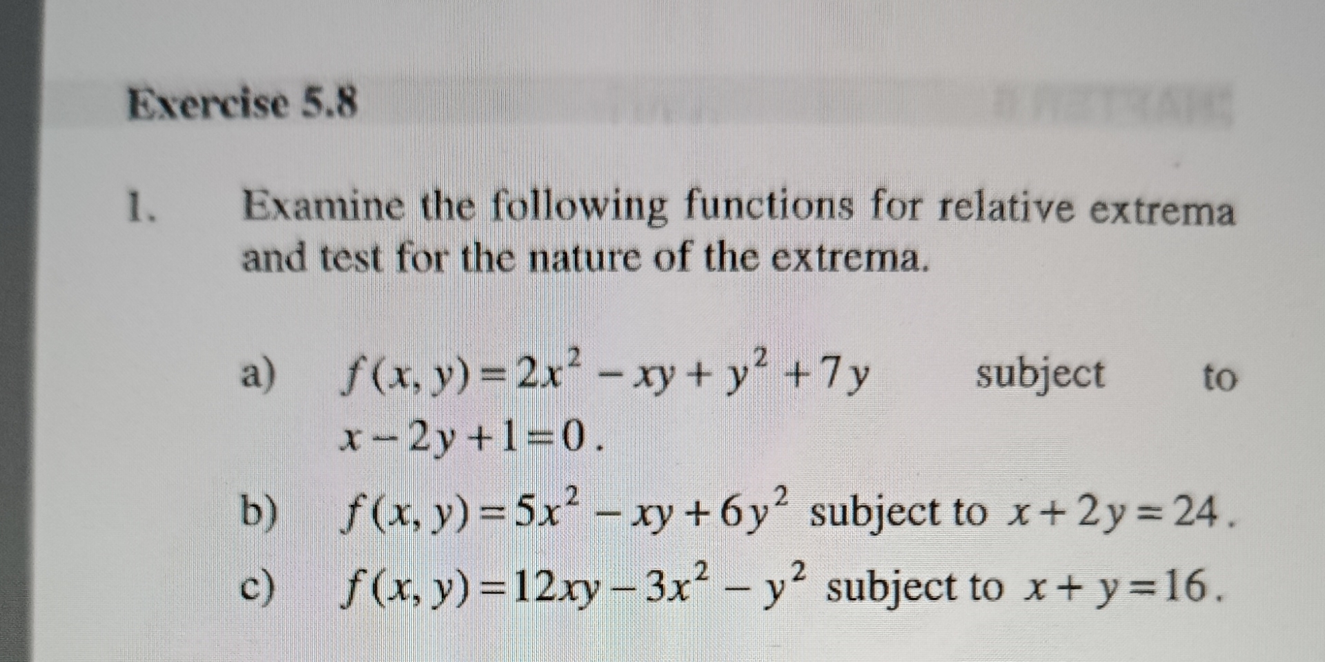 Exercise 5.8Examine the following functions for | Chegg.com