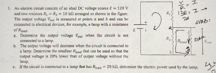 Solved 3. An electric circuit consists of an ideal DC | Chegg.com