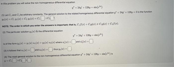 Solved Variation of Parameters: Problem 2 (4 points) In this | Chegg.com