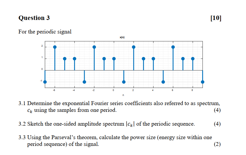 [Solved]: For the periodic signal 3.1 Determine the expon