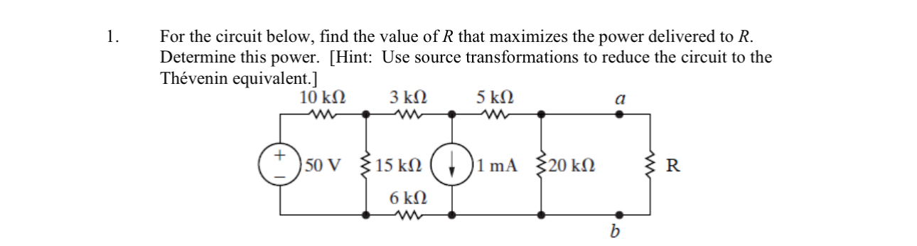 Solved For the circuit below, find the value of R ﻿that | Chegg.com