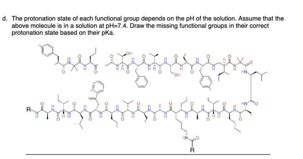Solved d. ﻿The protonation state of each functional group | Chegg.com