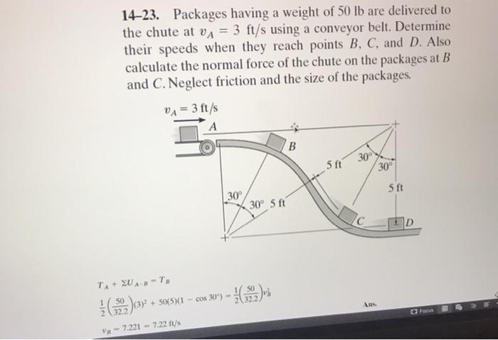 Solved 14-23. Packages having a weight of 50 lb are | Chegg.com