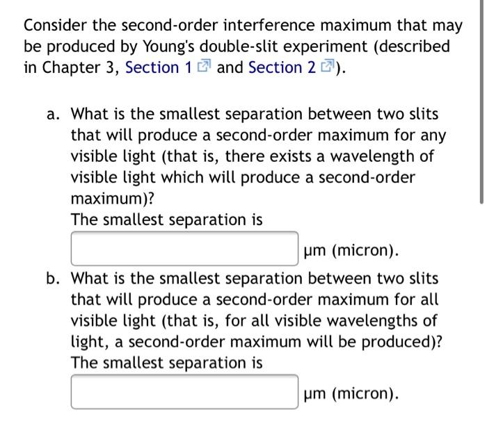 Solved Consider the interference maxima and minima that may | Chegg.com