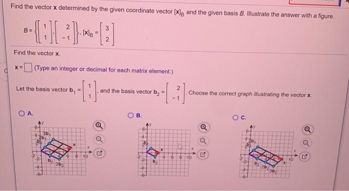 Solved Find the vector x determined by the given coordinate | Chegg.com