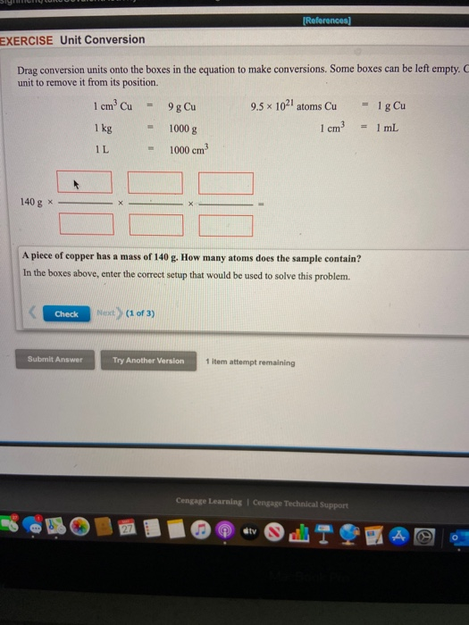 Solved [References) EXERCISE Unit Conversion Drag conversion | Chegg.com