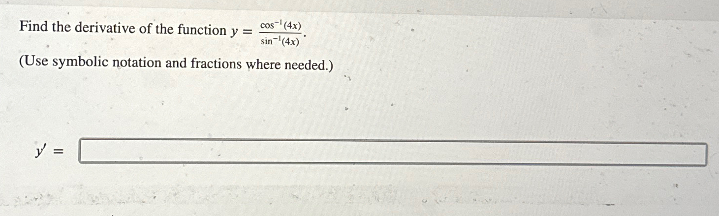 Solved Find the derivative of the function | Chegg.com
