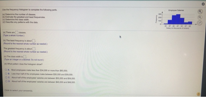 Solved Use the frequency histogram to complete the following | Chegg.com