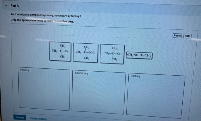 Solved Part A Are the following compounds primary, | Chegg.com