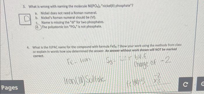 Solved 3. What is wrong with naming the molecule Ni(PO4)2 | Chegg.com