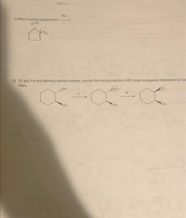 Solved (2) (25 pts) For the following reaction scheme, | Chegg.com
